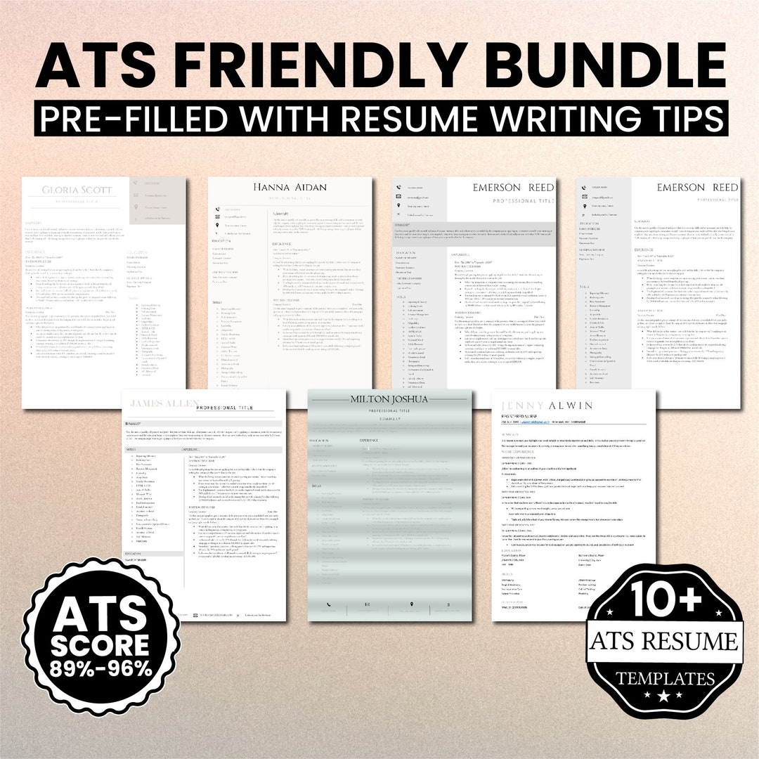 ATS Resume Template: Professional CV Designs (word Files) - Etsy