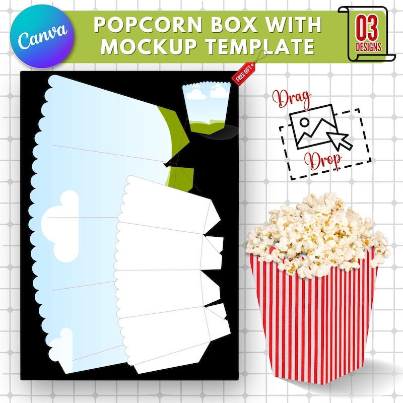 Square Popcorn Box - Etsy