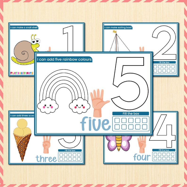 Printables Numbers 1-10 Play Doh Mats Fine Motor Skills Activity Visual ...