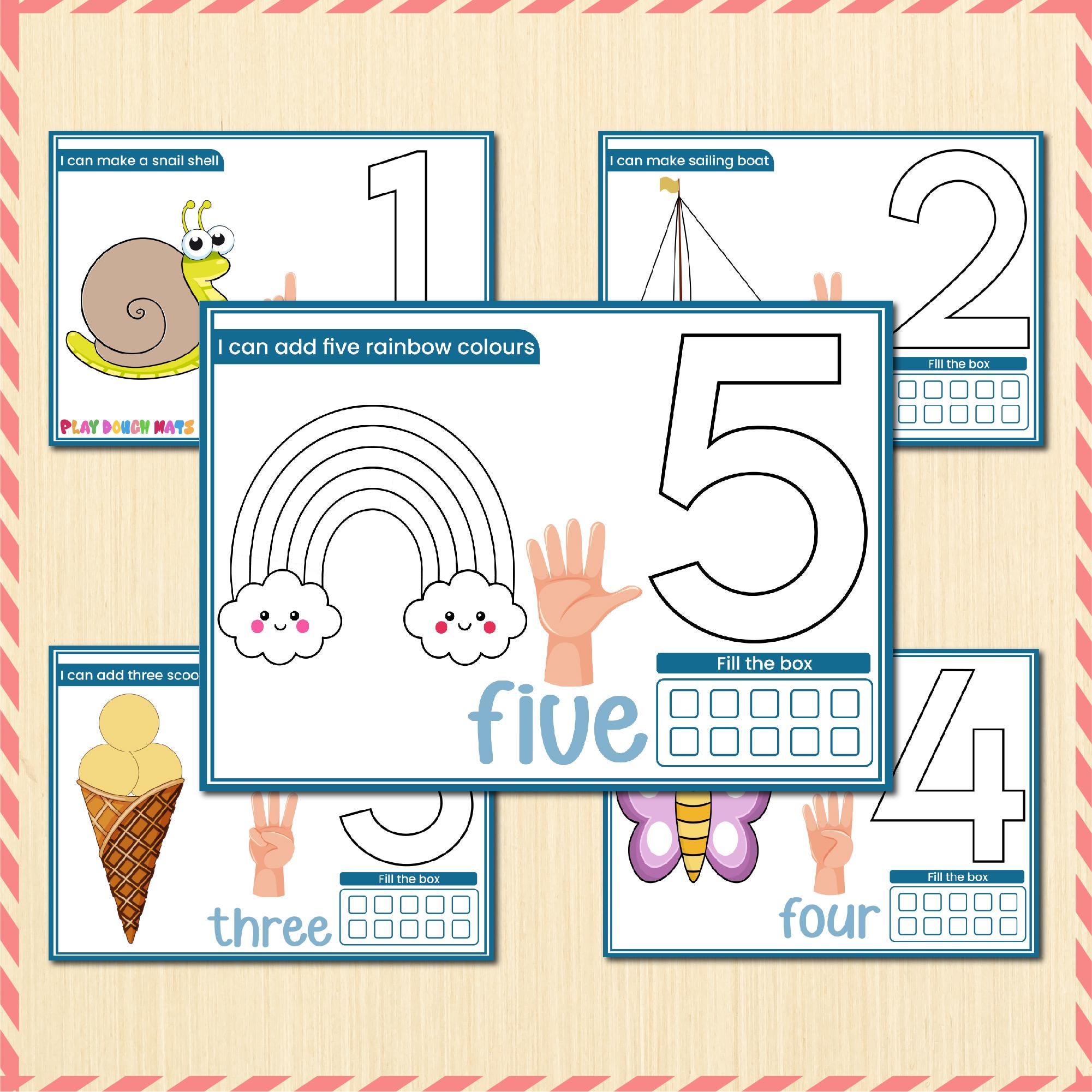 Printables Numbers 1-10 Play Doh Mats Fine Motor Skills Activity Visual ...