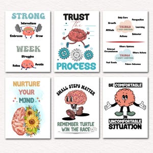 8 Mental Health Poster Bundle | Therapy Office Decor | Psychology ...