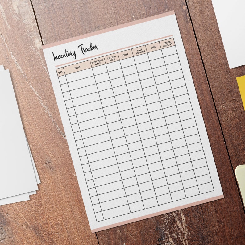 Editable Inventory Tracker: A4/A5 Printable Template (PDF) - Etsy