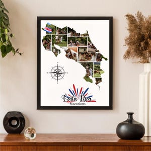 Editable Costa Rica Map Canva Frame Template |custom Country Map Photo ...