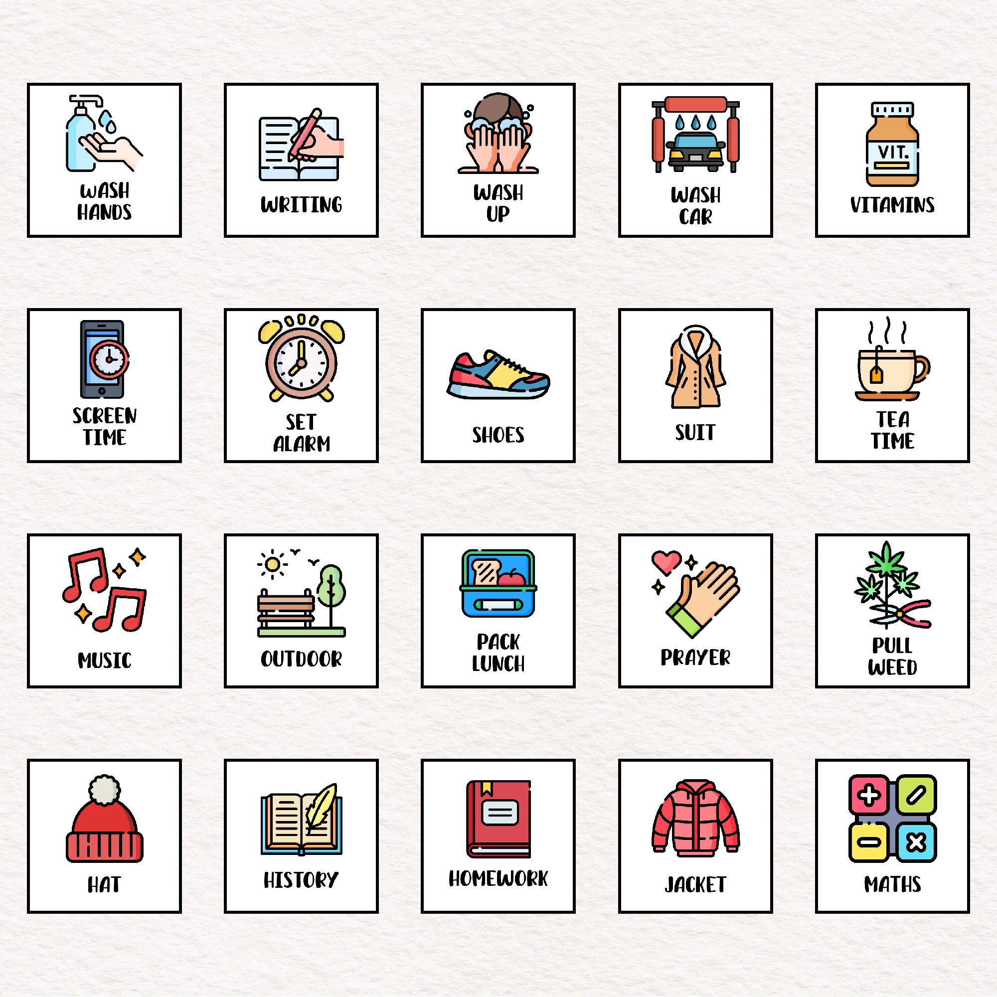 Kids Daily Responsibilities Printable Daily Tasks Printable Full Day ...