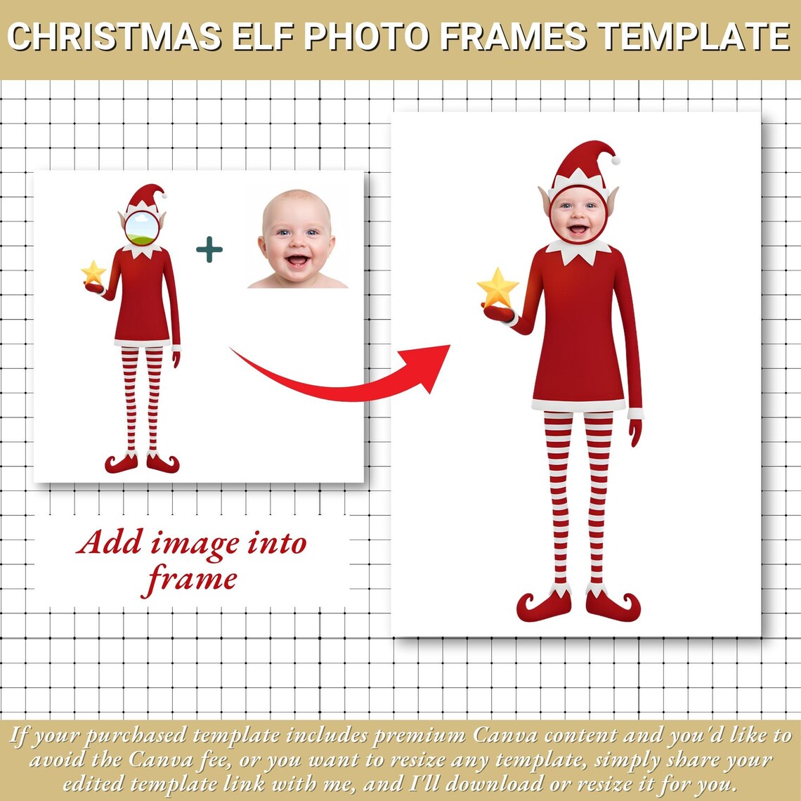 Christmas Elf Photo Frames Template (digital Download) - Etsy