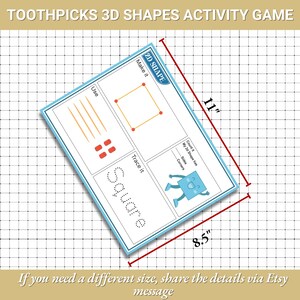 Toothpicks 2D Shapes Activity: Learning Game (printable) - Etsy