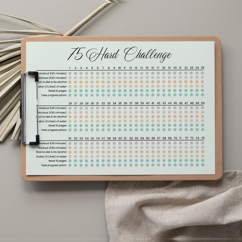 Editable 75 Hard Challenge 75 Hard Tracker 75 Hard Printable 75 Day ...