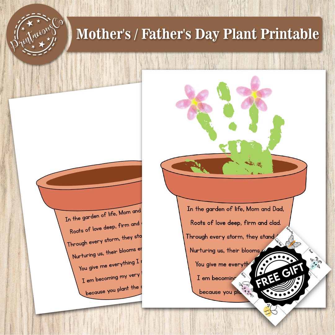 Mother's / Father's Day Plant Printable Mothers Day Handprint Poem ...