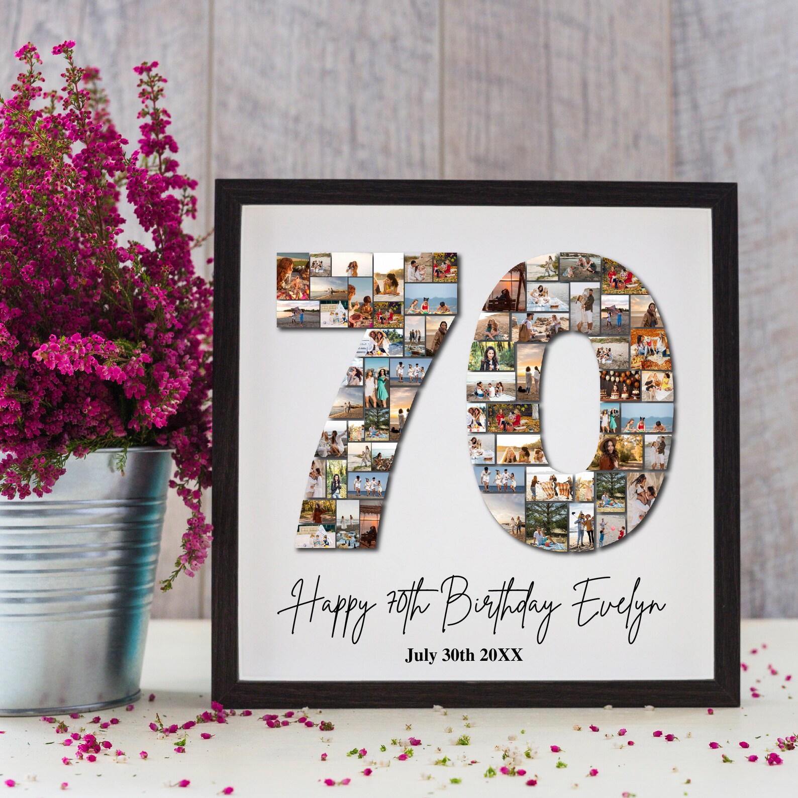 70th Birthday Photo Collage Templates Personalized 70th Birthday Gift ...