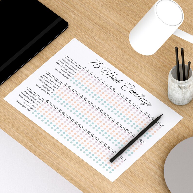 Editable 75 Hard Challenge 75 Hard Tracker 75 Hard Printable 75 Day ...