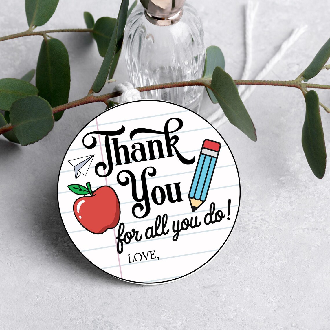 Teacher Appreciation Gift Tags: Printable Thank You Tags (PDF) - Etsy