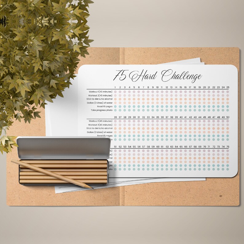 Editable 75 Hard Challenge 75 Hard Tracker 75 Hard Printable 75 Day ...