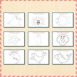 24 Animal Play Dough Mats Ocean Animals Play Dough Mats Preschool ...