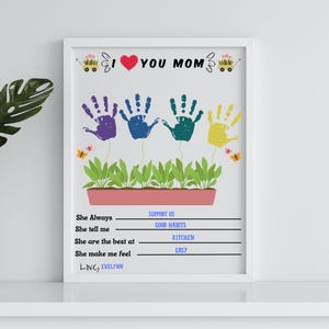 Mothers Day Handprint Garden Printable | Handprint Flowers Bouquet ...