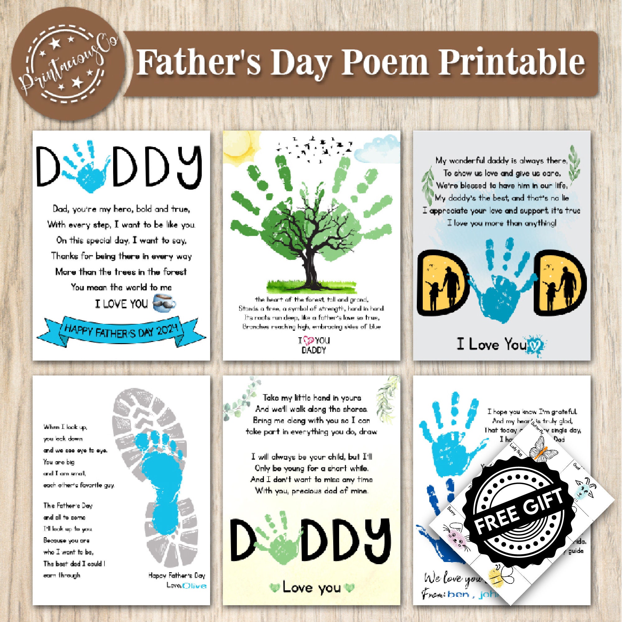 Fathers Day Poem Printable Kids' Footprint Keepsake Father Day ...