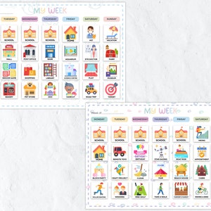 Weekly Kids Calendar | Printable Visual Schedule | Perpetual Calendar ...
