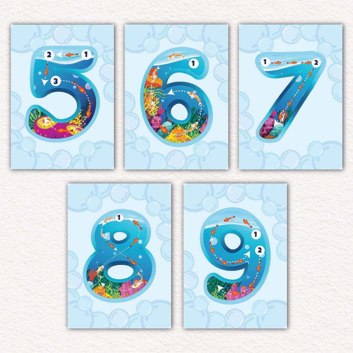 Printable Number Tracing Flashcards: Preschool Teacher Resources (PDF ...