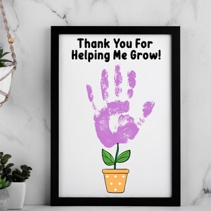 Thank You for Helping Me Grow | Handprint Appreciation | Pre-school ...