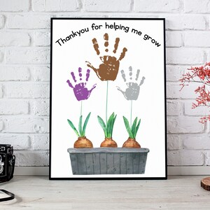 Fathers Day Handprint Garden Printable | Handprint Flowers Bouquet ...