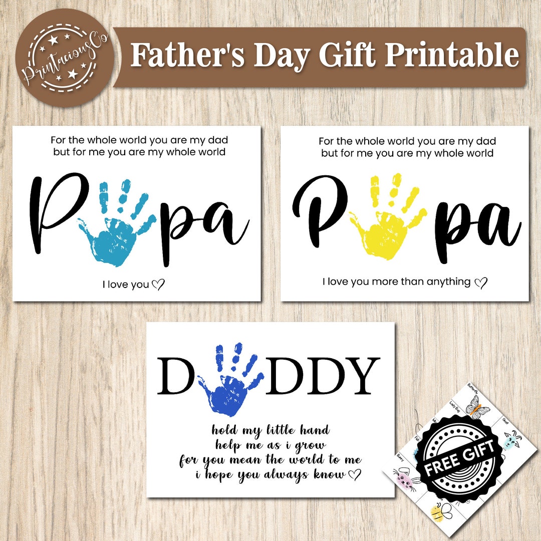 Father's Day Handprint Printable Gift for Dad DIY Craft Gift for Dad ...