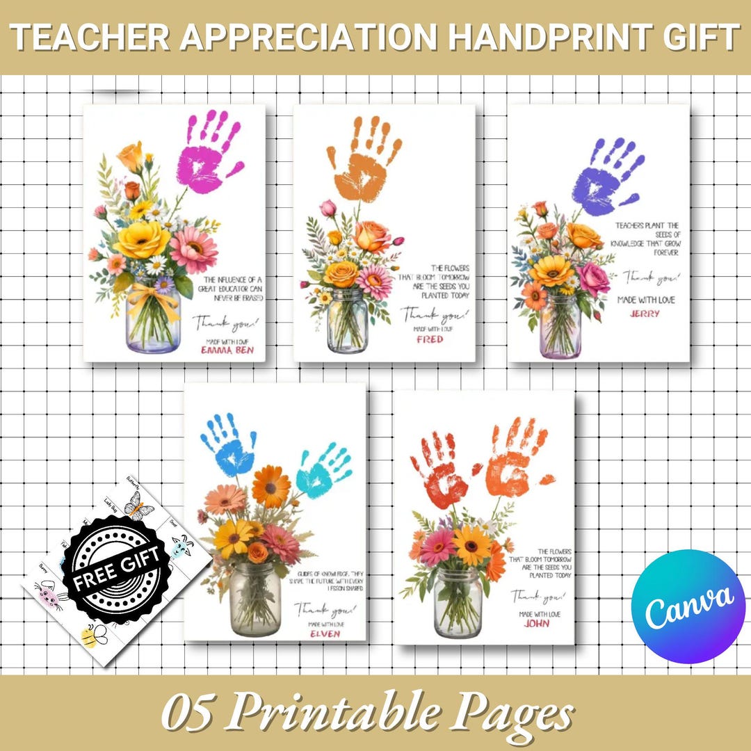 Teacher Appreciation Handprint Gift | Gift Handprint Children ...