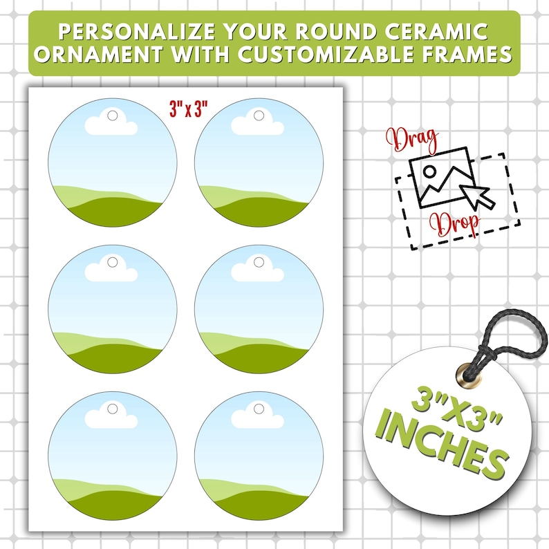 Ceramic Ornament Canva Template Bundle | DIY Christmas Gift Tag ...