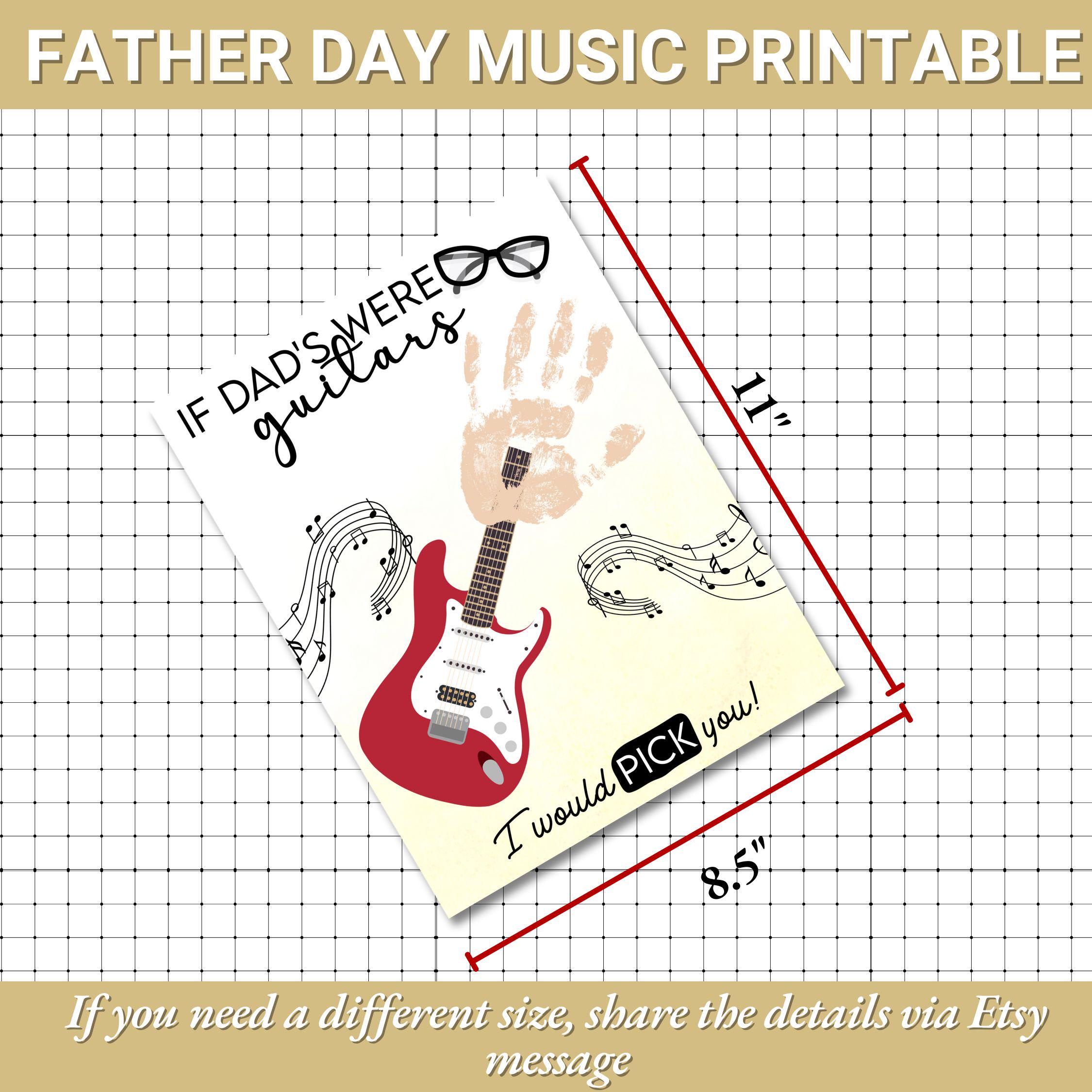 Father's Day Music Handprint Card: DIY Craft Gift (printable) - Etsy