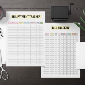Editable Bill Tracker | Bill Tracker Printable | Printable Bill ...