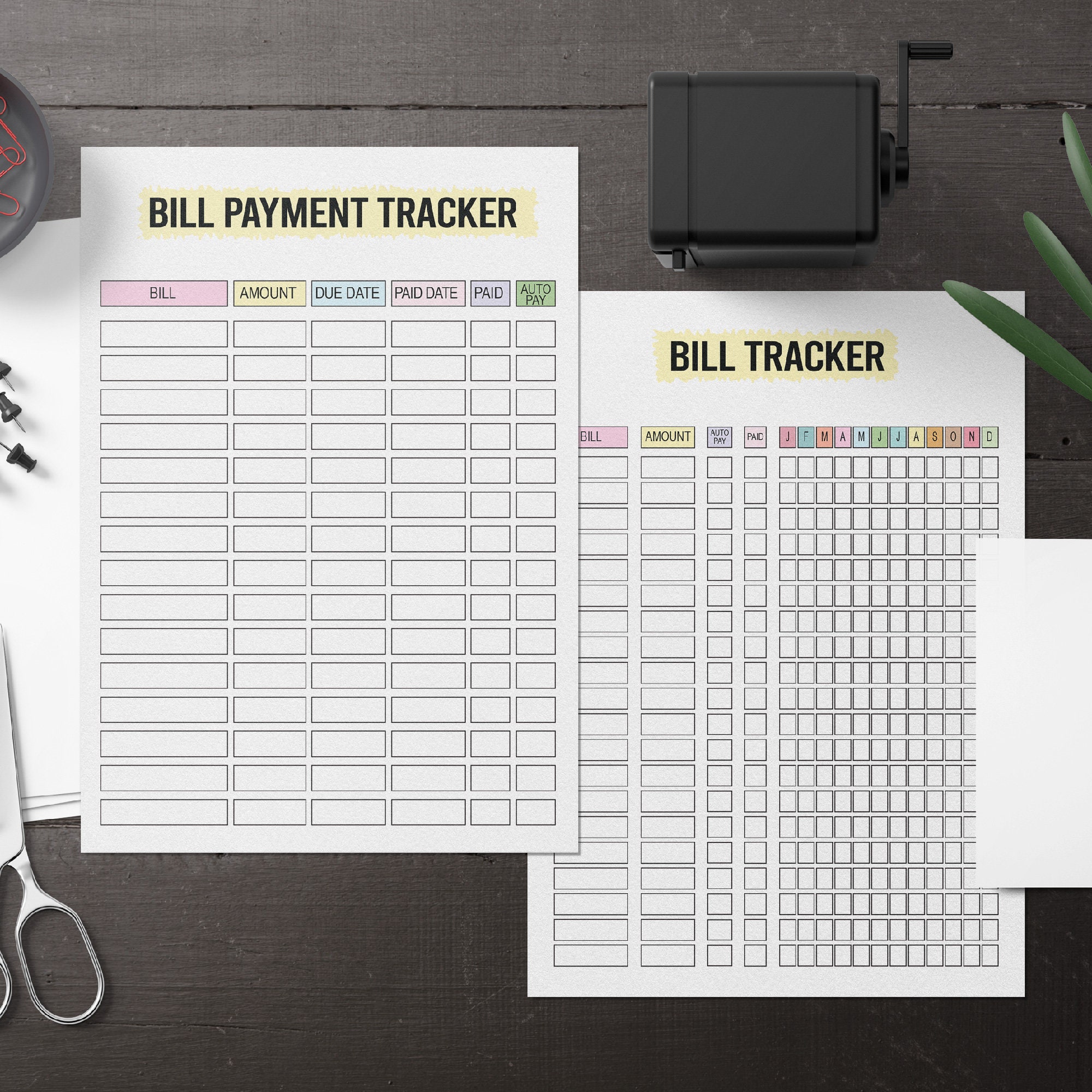 Editable Bill Tracker Bill Tracker Printable Printable Bill Organizer ...