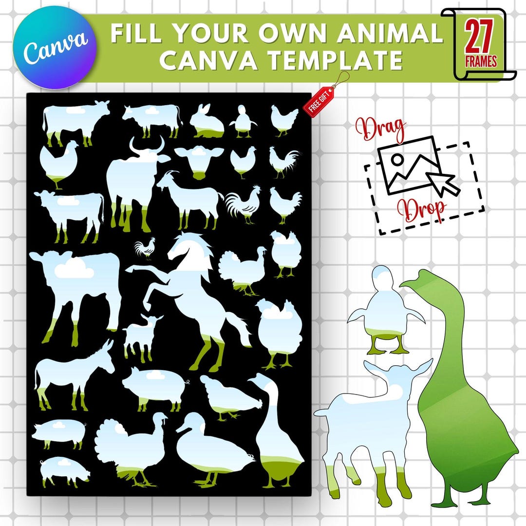 Fill Your Own Show Animal Template |editable + Printable Canva Template ...