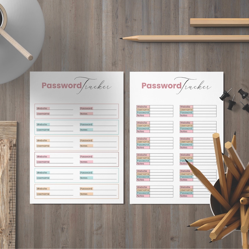 Password Tracker Printable Password Log Password Keeper Planner ...