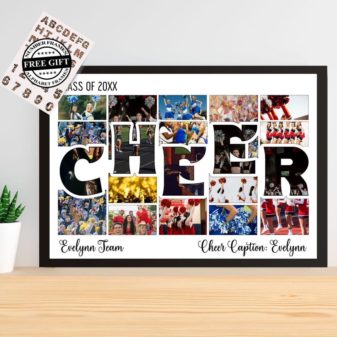 Cheerleader Photo Collage Template: Senior Night Gift (canva Editable ...