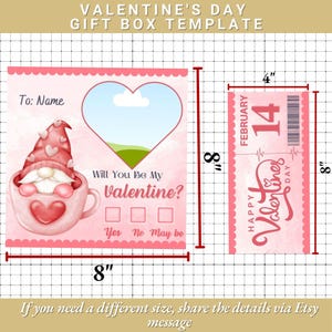 Valentine's Day Gift Box Canva Template | Editable Love Box (digital ...