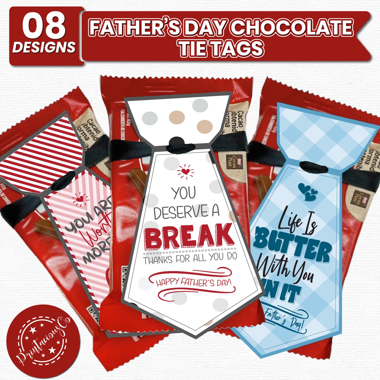 Printable Fathers Day Chocolate Tie Tags Fathers Day Quotes Fathers Day ...