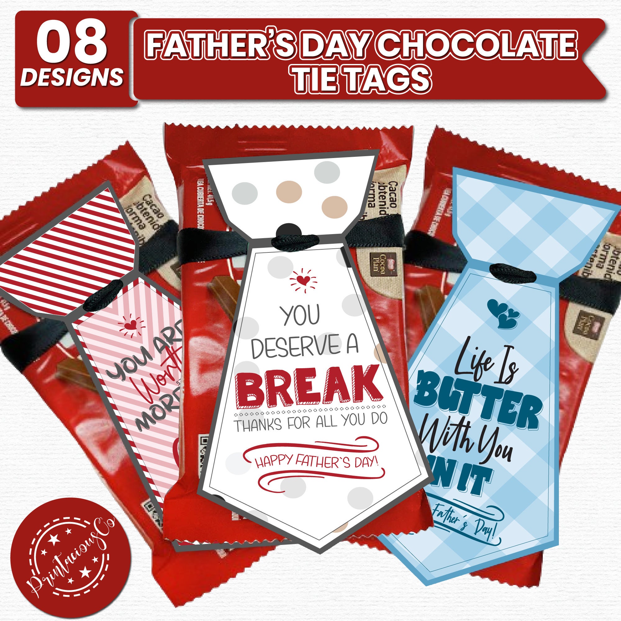 Printable Fathers Day Chocolate Tie Tags Fathers Day Quotes Fathers Day ...