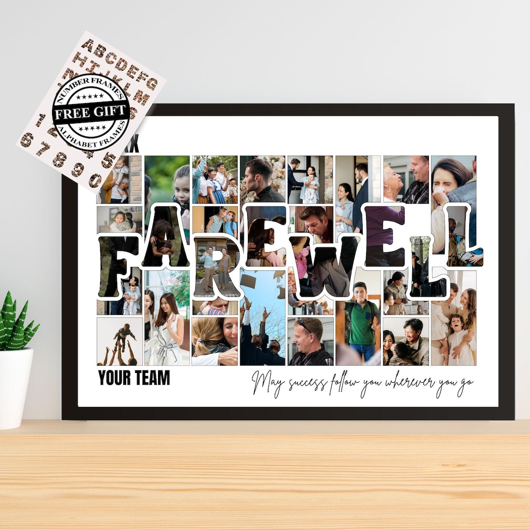 Farewell Photo Collage Template: Goodbye Memory Board (canva Editable ...