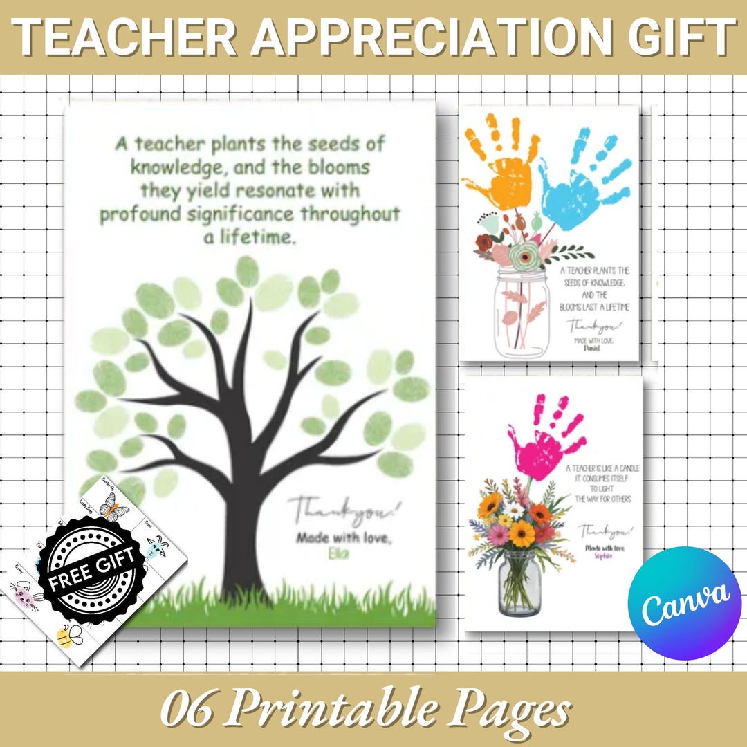 Teacher Appreciation Handprint Art: DIY Keepsake Gift (PDF) - Etsy