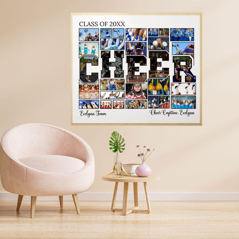 Cheerleader Photo Collage Template: Senior Night Gift (canva Editable ...
