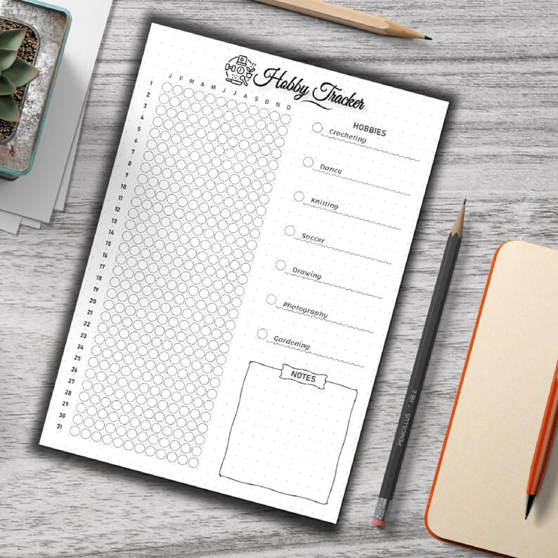 Hobby Tracker: A4 Printable Journal Page (PDF) - Etsy