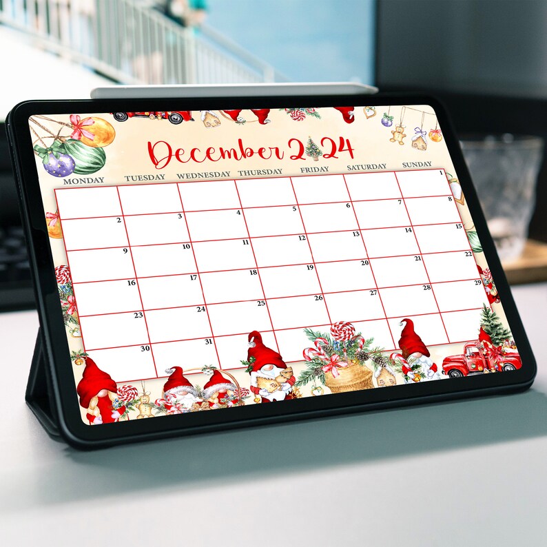 Editable December 2024 Calendar Printable Wall Calendar 2024 Fillable ...