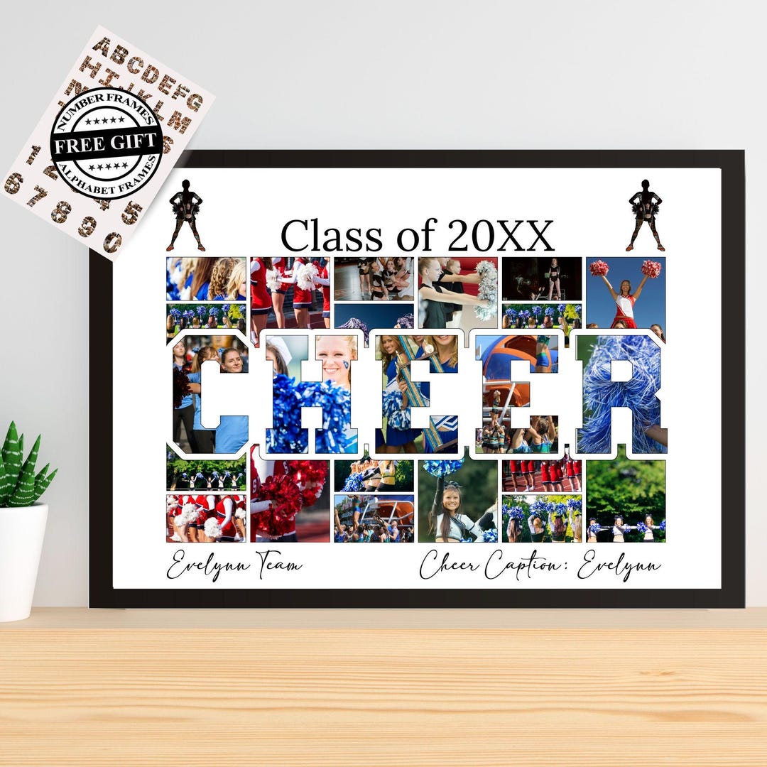 Cheerleader Photo Collage Template: Senior Night Gift (canva Editable ...