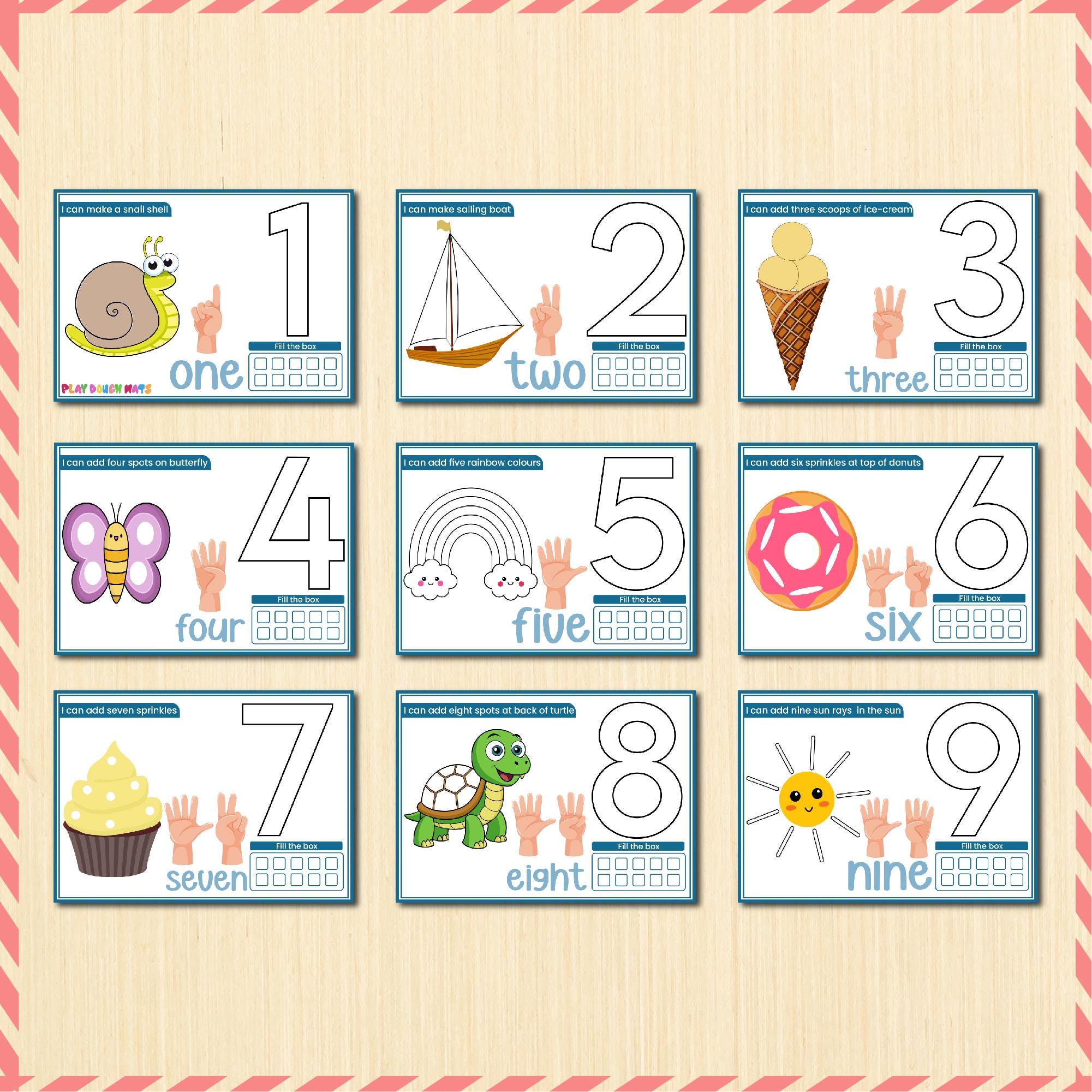 Printables Numbers 1-10 Play Doh Mats Fine Motor Skills Activity Visual ...