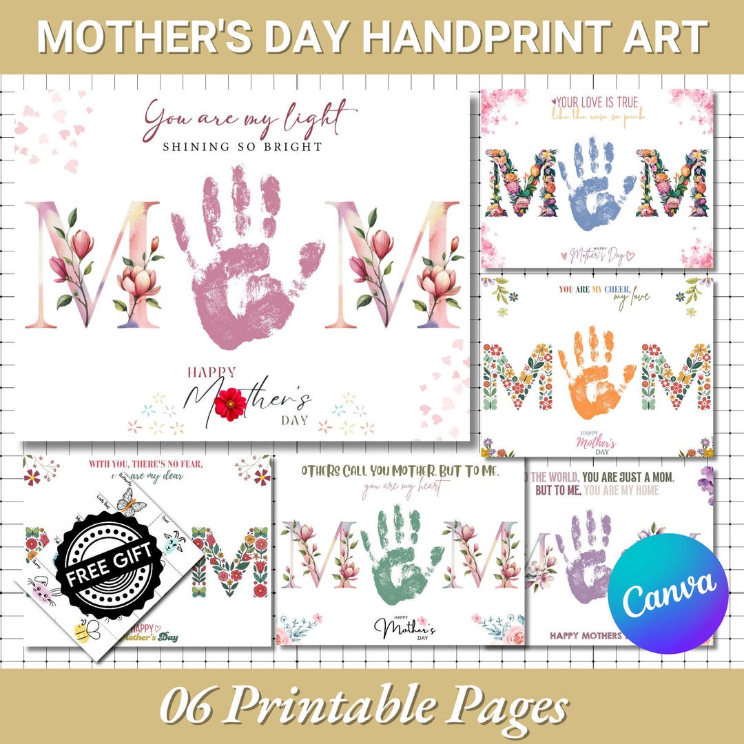 Mother's Day Handprint Art Printable | Mother's Day Keepsake Print ...