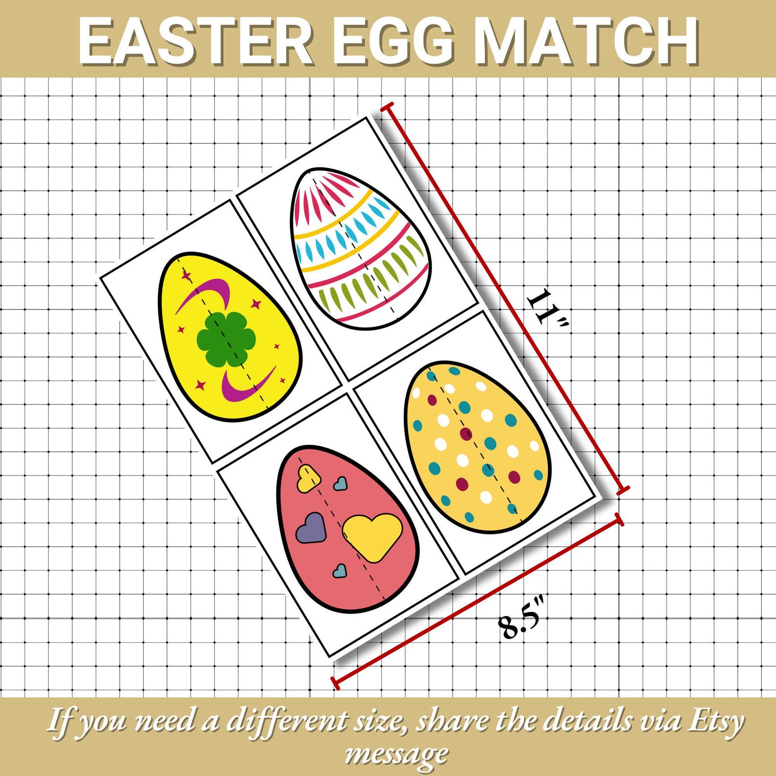 Easter Egg Matching Game: Printable Kids Activity (canva Template) - Etsy