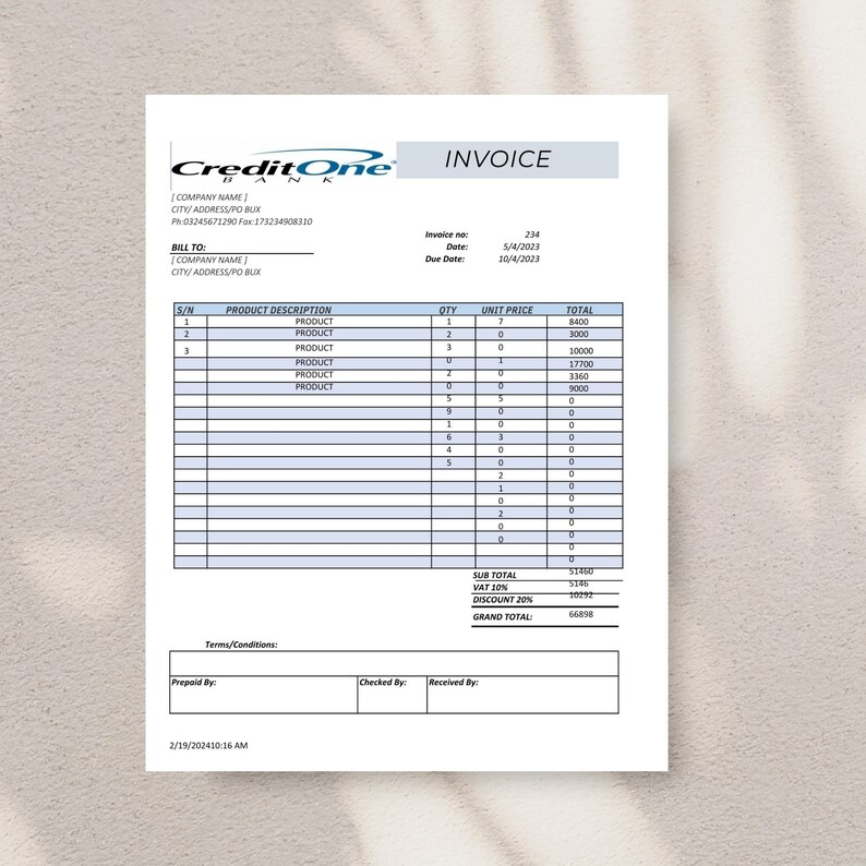 Invoice Template Business Invoice Modern and Professional Invoice ...