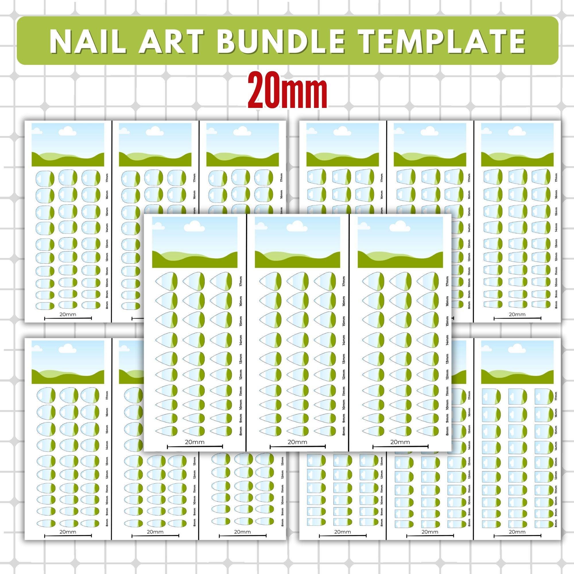 Editable Nail Art Frame Bundle: Custom Design Template (canva) - Etsy