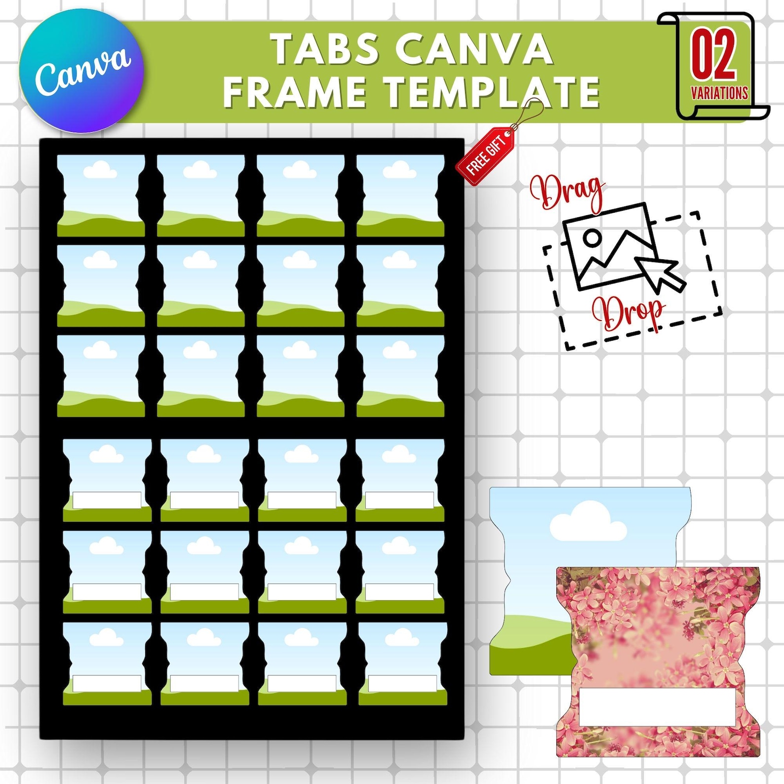 Editable Tabs Frame Template: DIY Journal Planner Dividers (canva ...