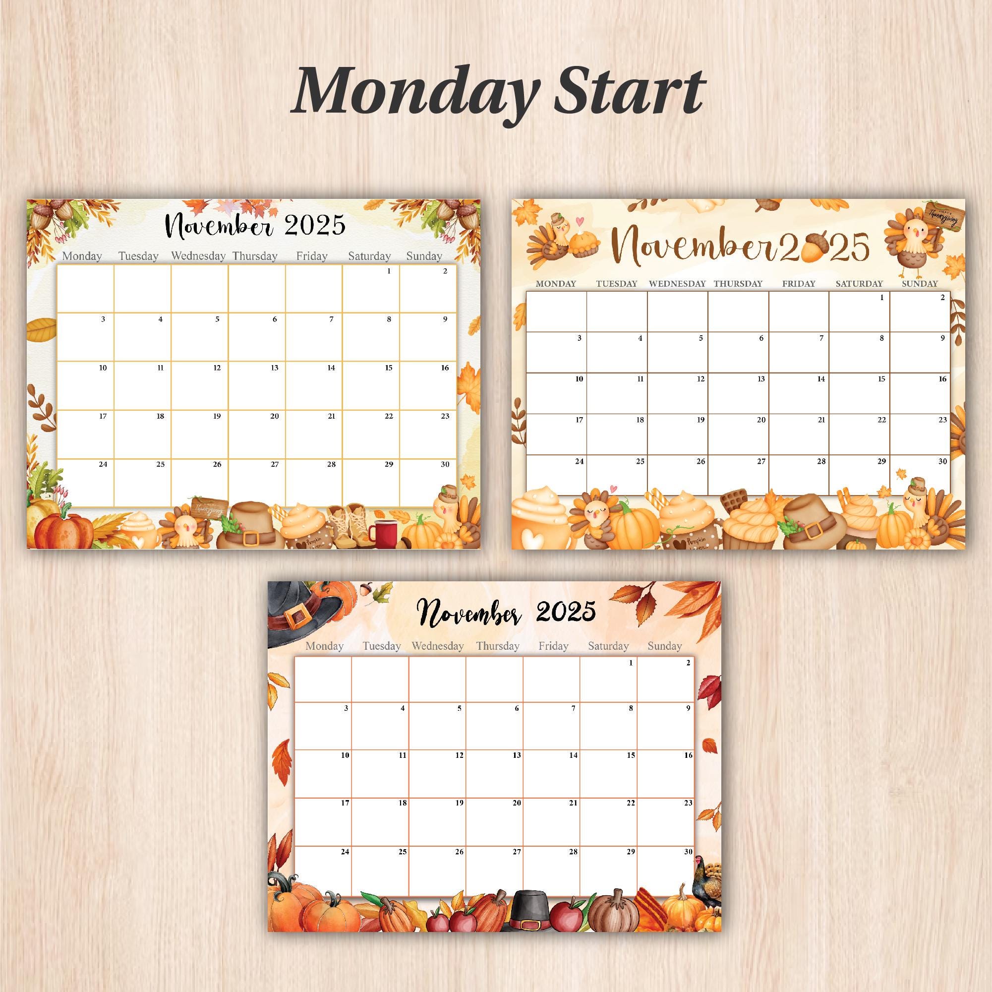 Editable November 2025 Calendar: Printable Monthly Planner (digital ...