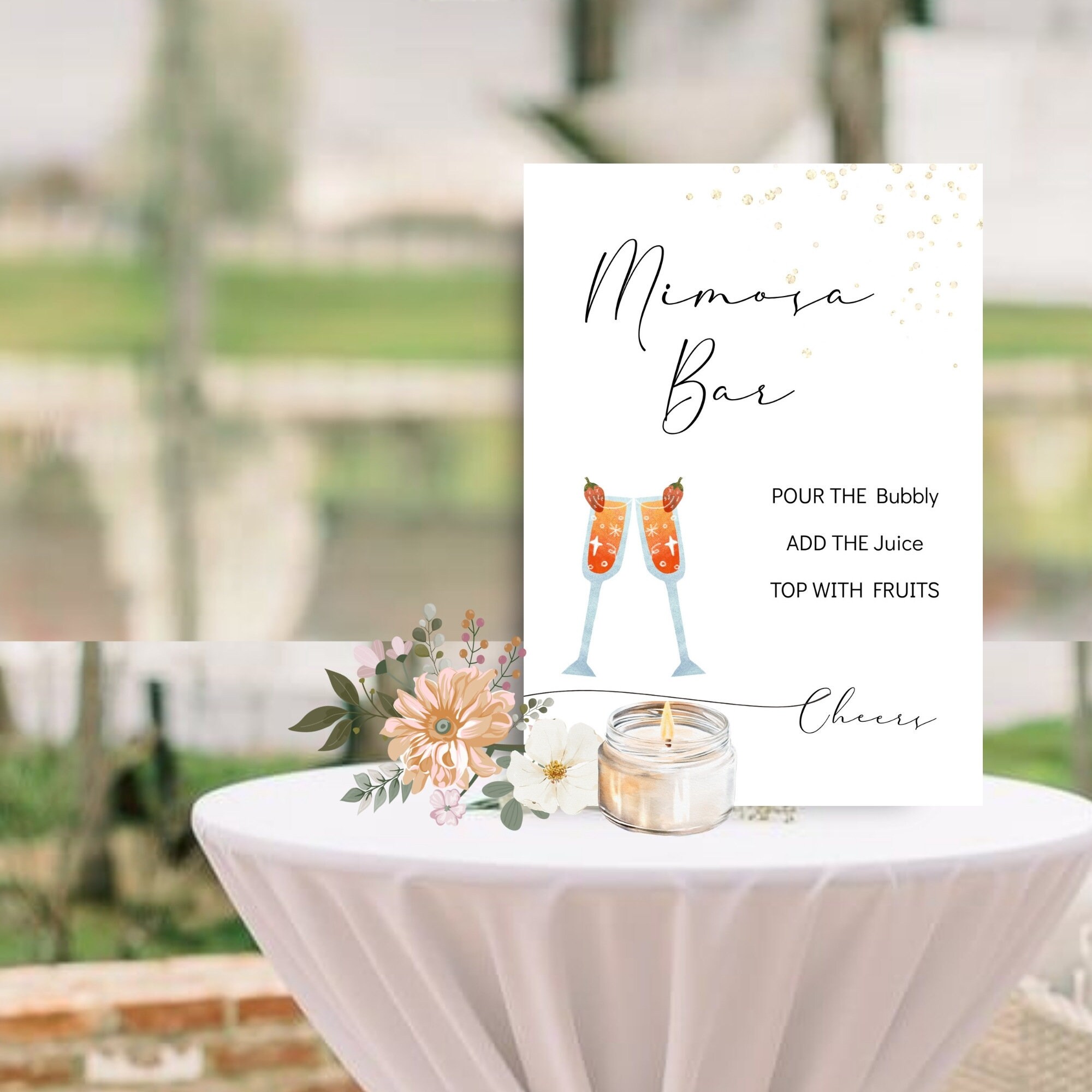 Mimosa Bar Sign Mimosa Bar Printable Sign Template Mimosa Juice Tags ...