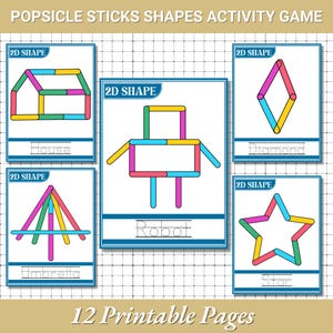Popsicle Sticks Shapes Activity Game for Toddlers | Montessori ...